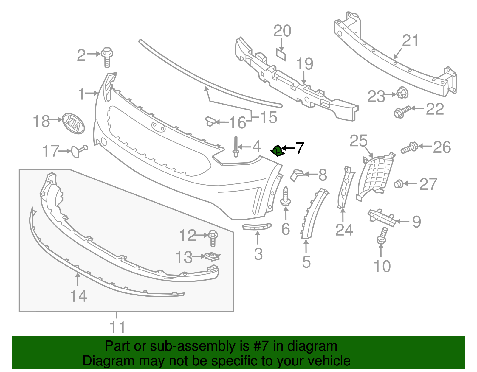 2004-2025 Kia Bumper Cover Retainer Nut 86699-2D000 | Kia Automotive Parts