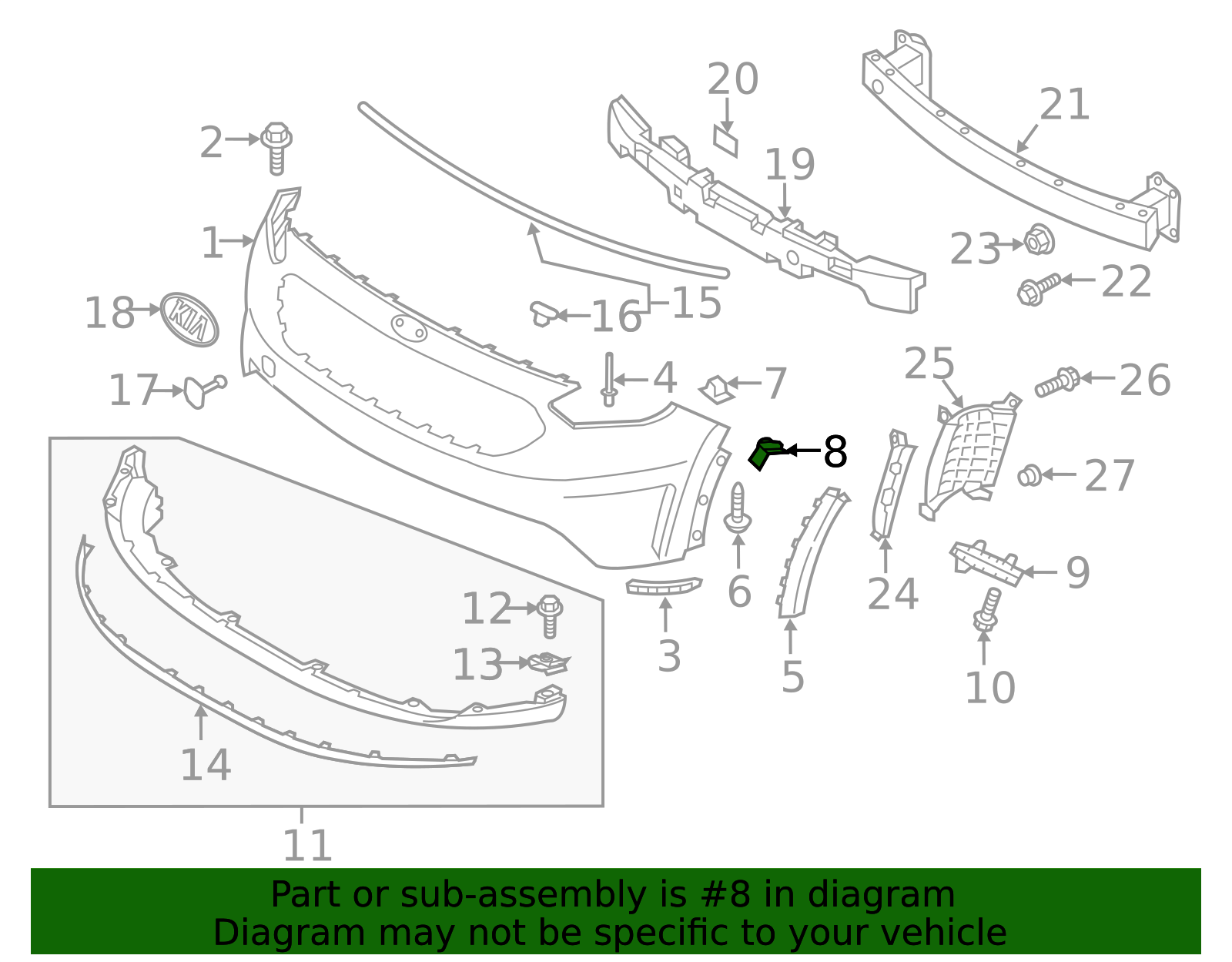 86553-G5000 - Outer Molding Bracket 2017-2019 Kia Niro | Kia.Parts Store