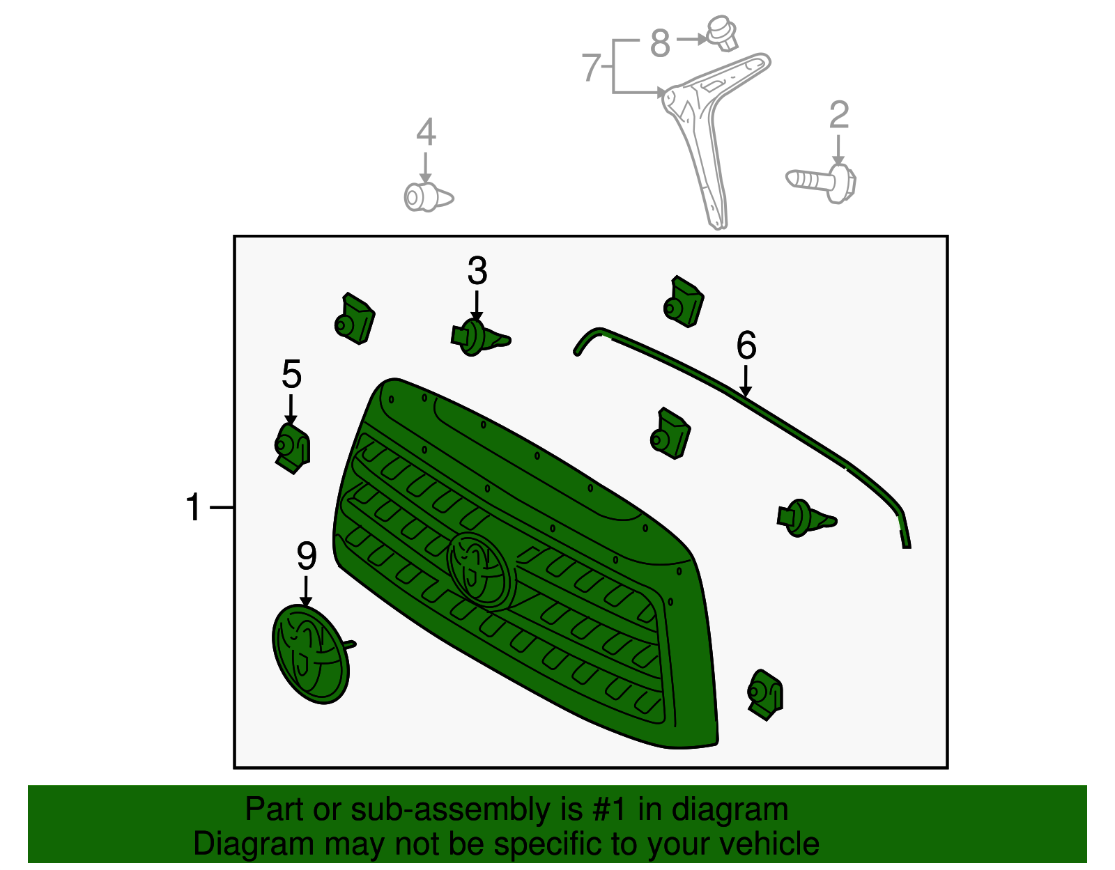 53100-0C210-B0 - Grille Assembly 2008-2017 Toyota Sequoia | Toyota San ...