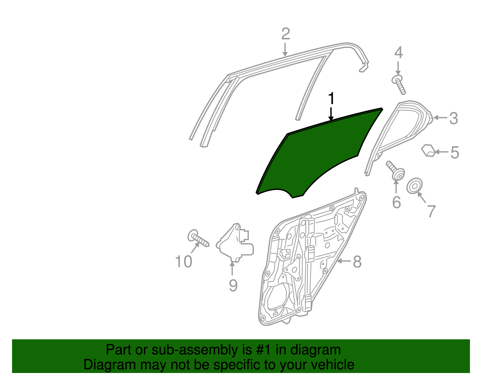 156-735-01-10 - Movable Glass 2015-2020 Mercedes-Benz | Mercedes-Benz ...