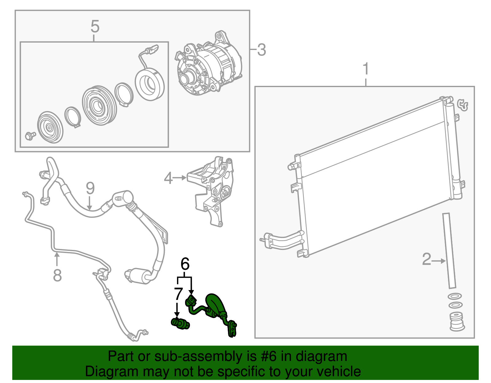 84401906 - 2015-2020 GM - Air Conditioning Condenser Hose | Partners Chevy