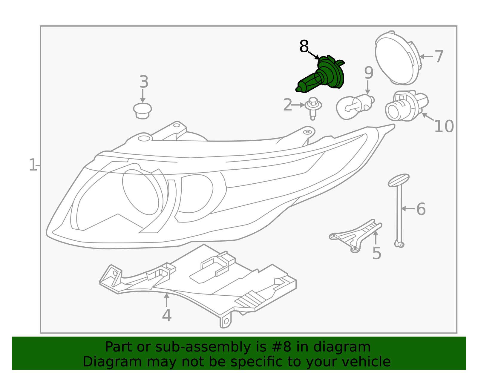 Genuine OEM Headlamp Bulb Part# LR044458 Fits 2012-2019 Land Rover: Up ...