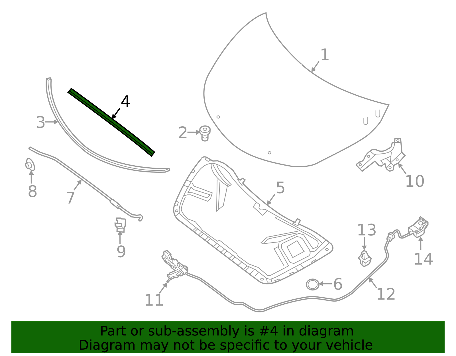65810-9HP0A - Seal To Hood Official Nissan Parts Store
