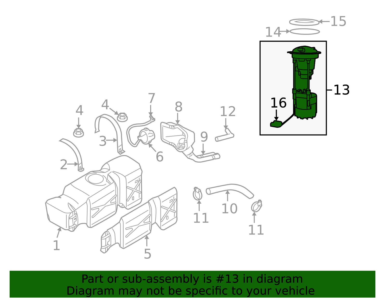 2011-2013 Ram Fuel Pump/level Unit Module Kit 68086502AE | Mopar Parts ...