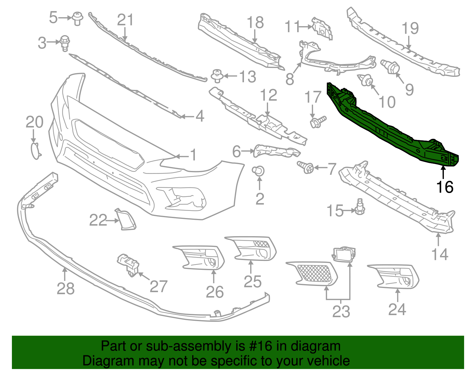 2015-2021 Subaru Impact Bar 57711VA0129P | Subaru Parts Store