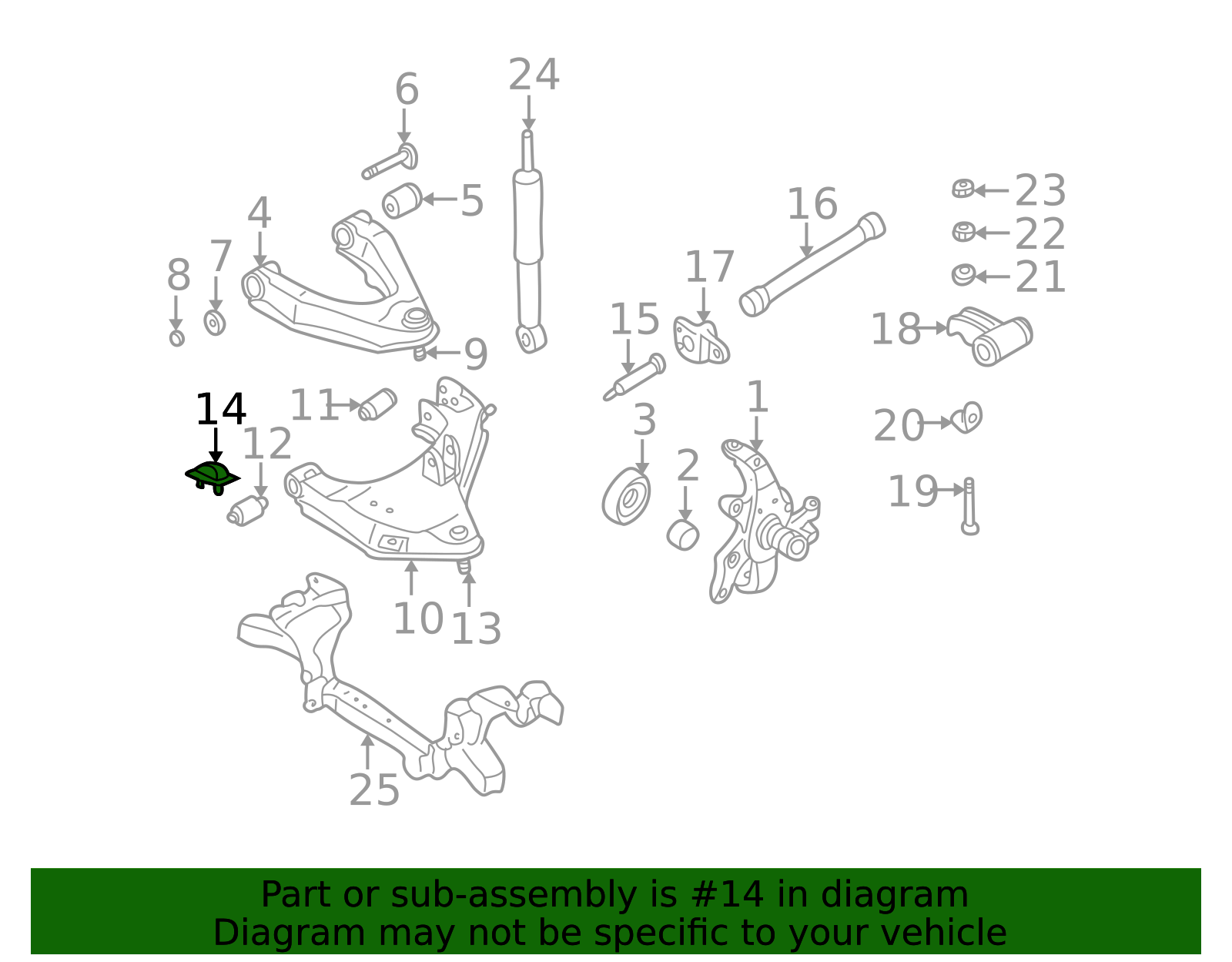 54050-50W0A - Suspension Control Arm Bumper - 1986-2004 Nissan | Nissan ...
