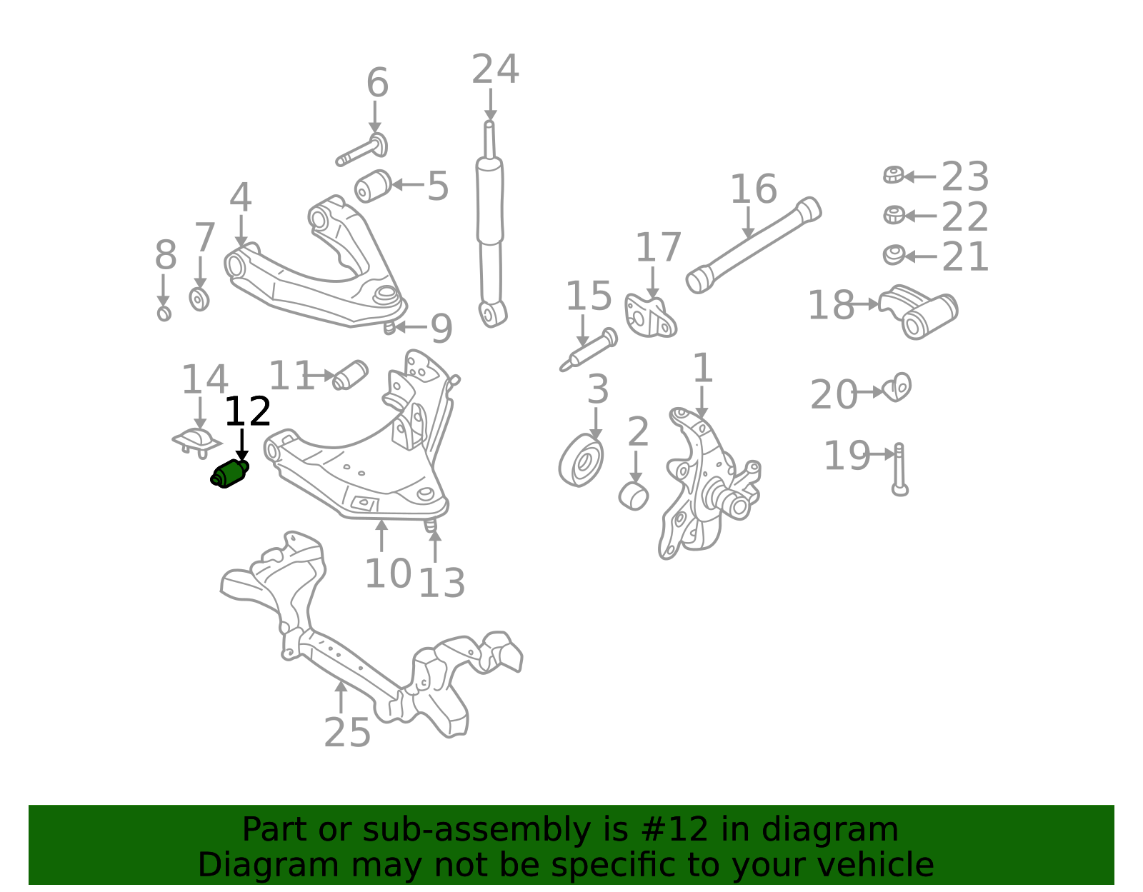 54560-8B500 - Lower Control Arm Front Bushing 1998-2004 Nissan ...