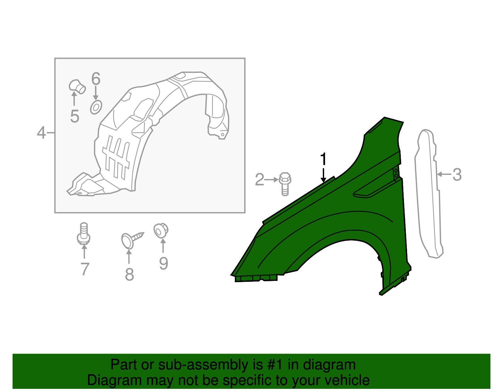2011-2016 Kia Optima Fender 66321-2T000 | Kia Parts Online