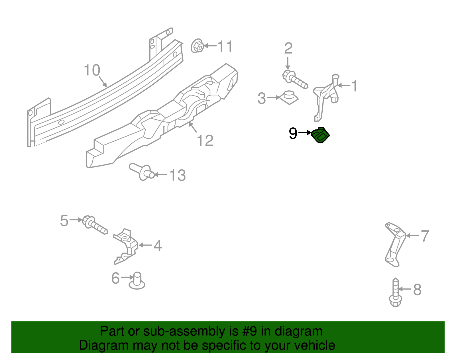 DFR550251 - Bumper Cover Center Bracket 2013-2025 Mazda | Mazda Parts ...