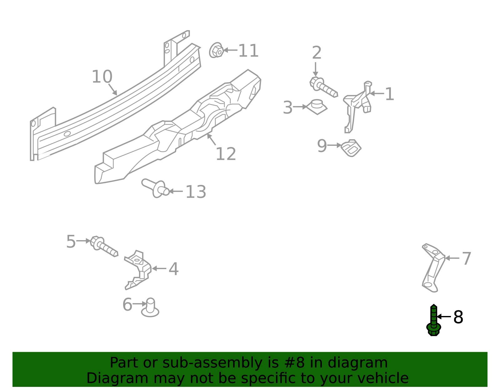 9YA1-10-607 - Stay Bracket Mount Bolt 1999-2025 Mazda | Florida Mazda Parts
