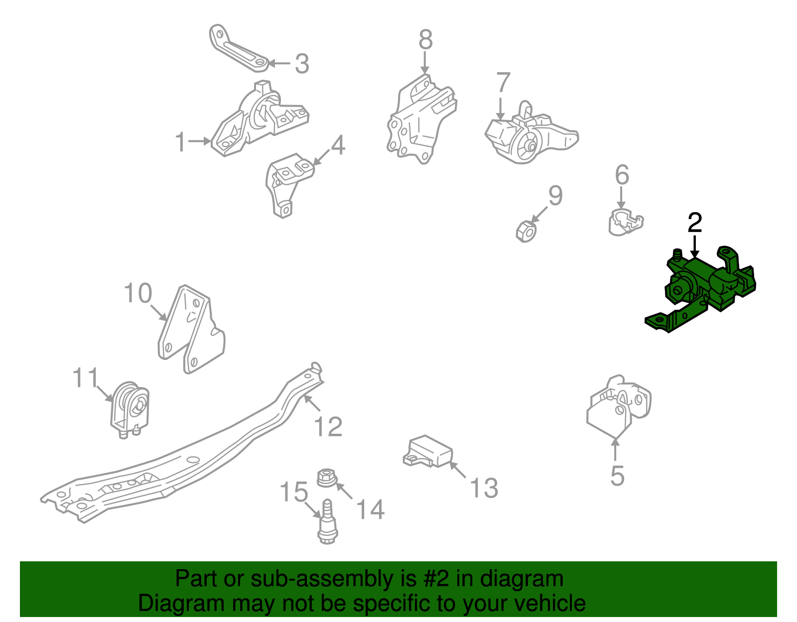 2001-2003 Mazda | Trans Mount | BL3K-39-070A | Mazda Online Parts