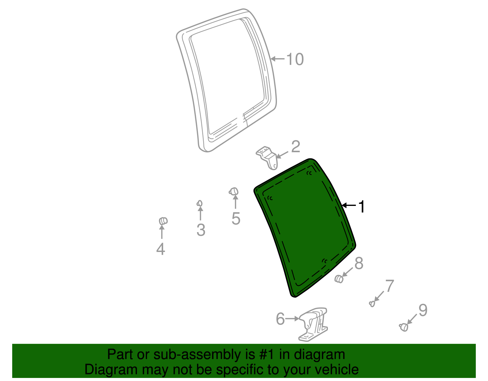 1996-2025 GM Driver Side Rear Door Window 25752114 | Shop Matick Buick GMC