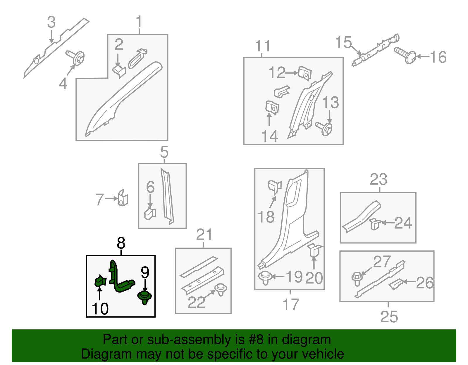 2015-2024 Ford Edge Cowl Kick Panel FT4Z-5802345-AC | Awesome Parts Ford