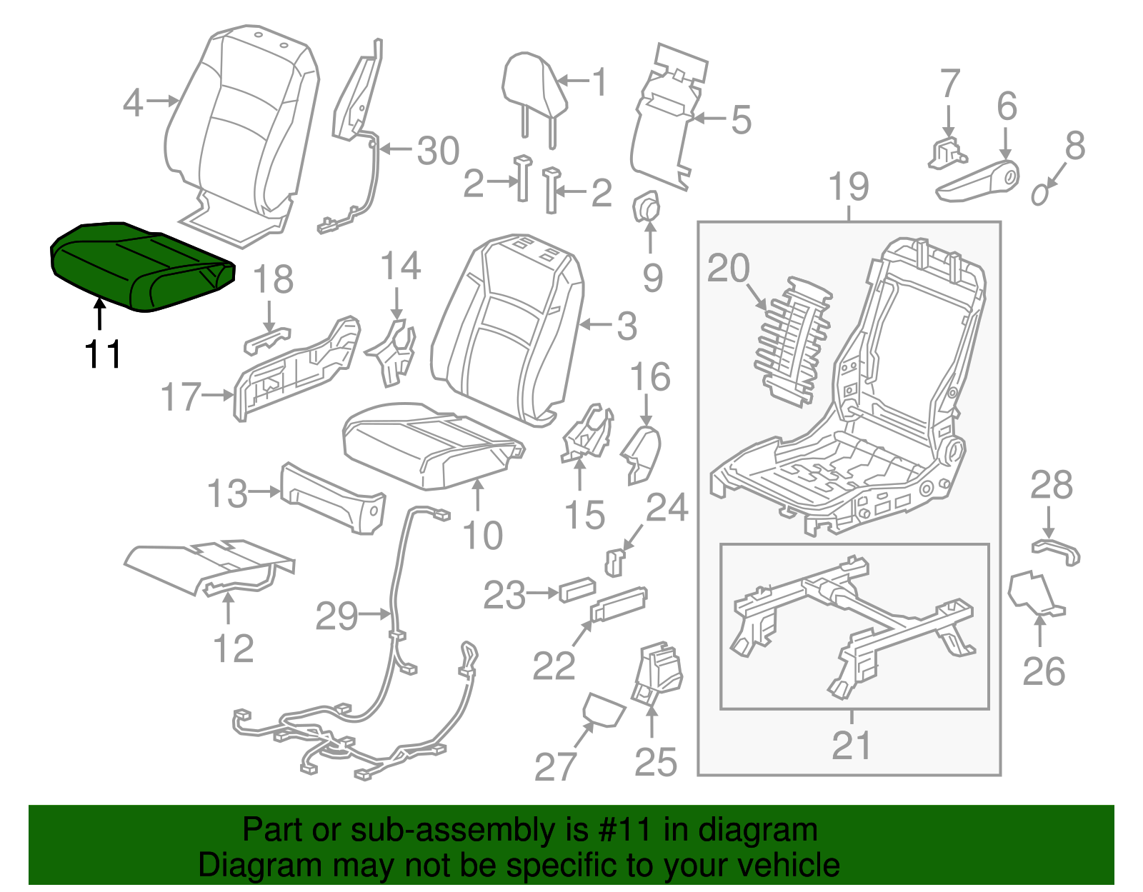 81131-T6Z-A41ZA - 2017-2020 Honda Ridgeline - Cover R Front Seat ...