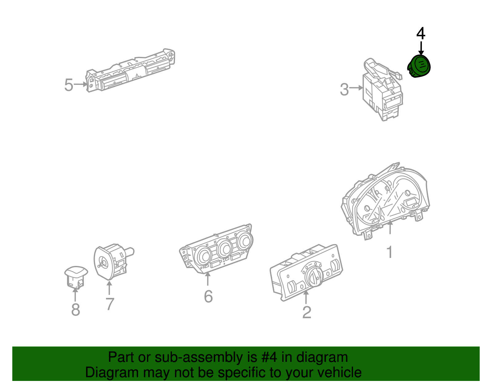 LR023490 - Power Switch - 2008-2015 Land Rover LR2 | Land Rover Lake Bluff