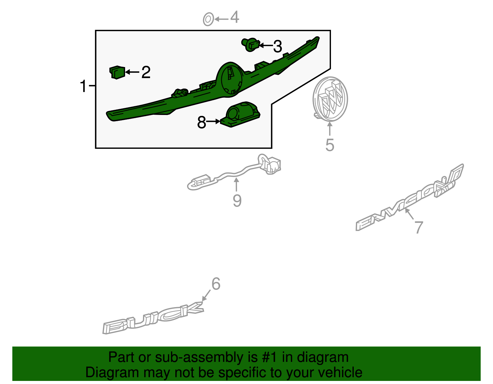 2016-2018 Buick Envision Bright Chrome Deck Lid Center Applique ...