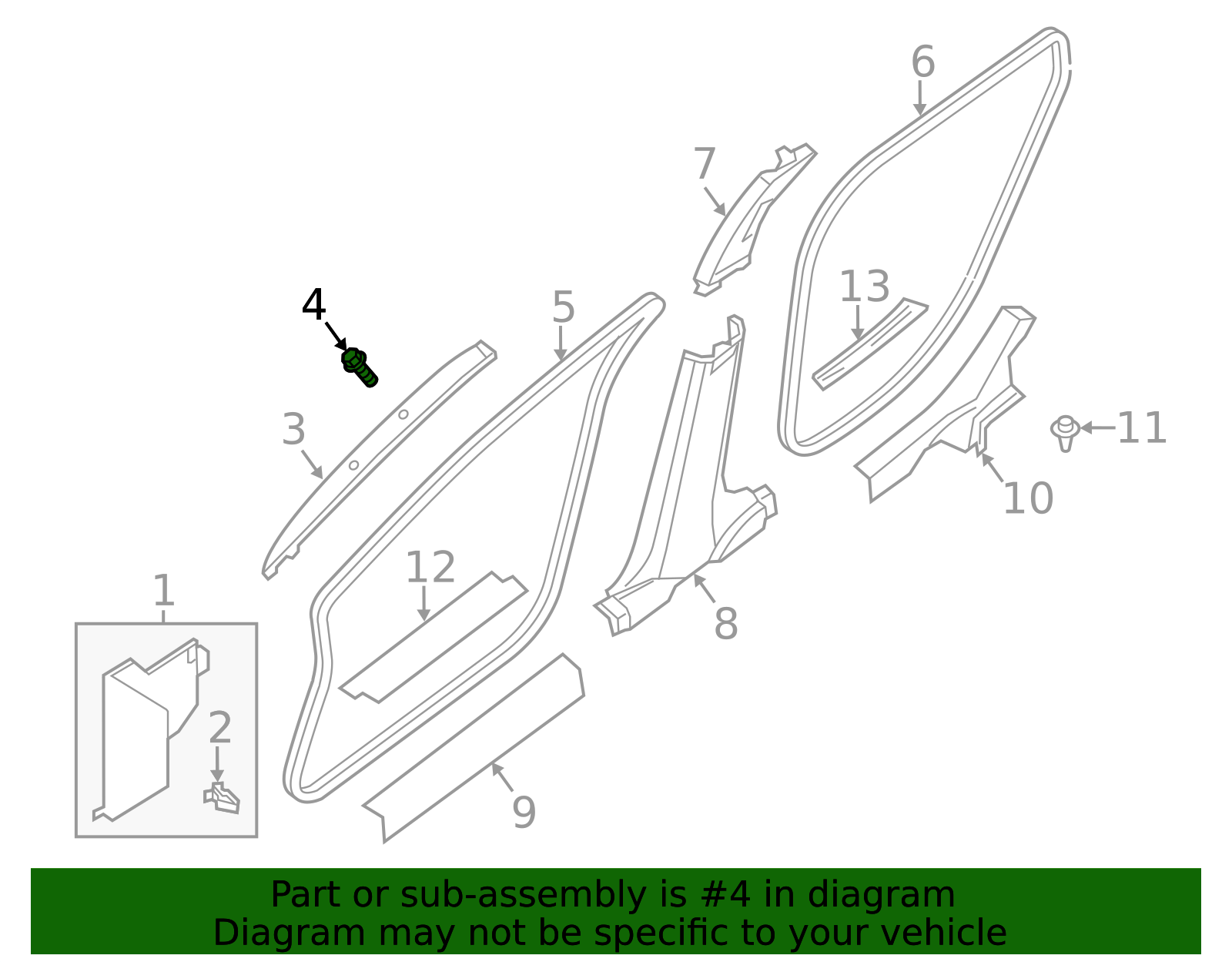 Genuine Windshield Pillar Trim Clip - 76988-3DN0A | NissanParts.cc ...