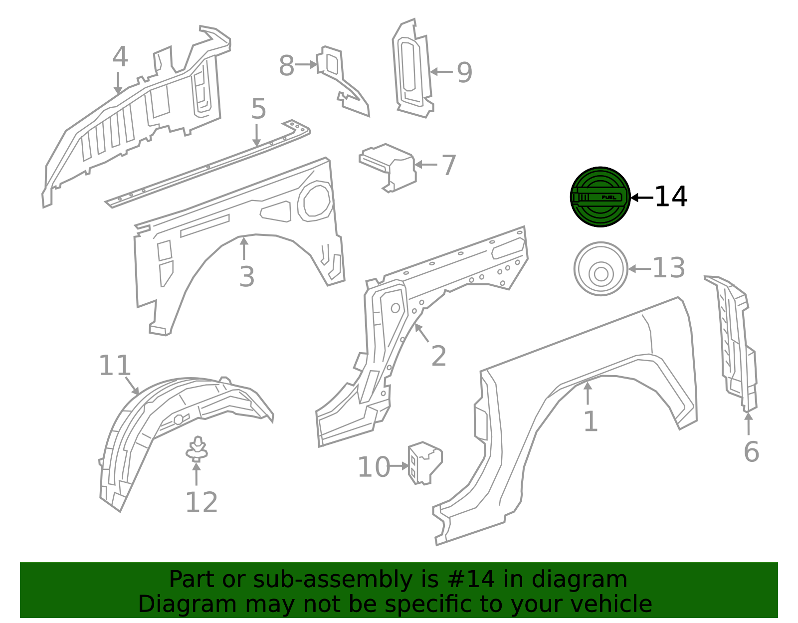 2018-2025 Jeep Wrangler Filler Door 68330920AJ | Mopar Parts Canada