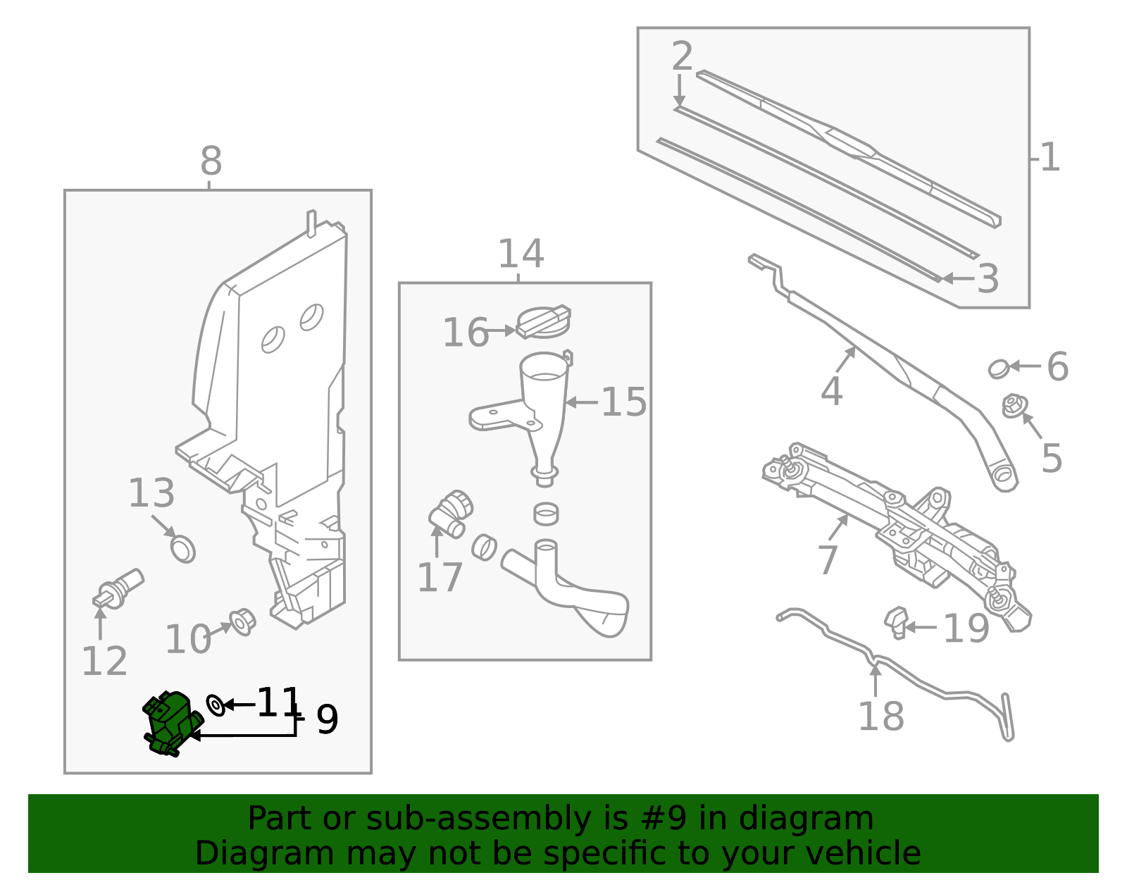 98510-R2000 - Hyundai Washer Pump Performance Auto Parts