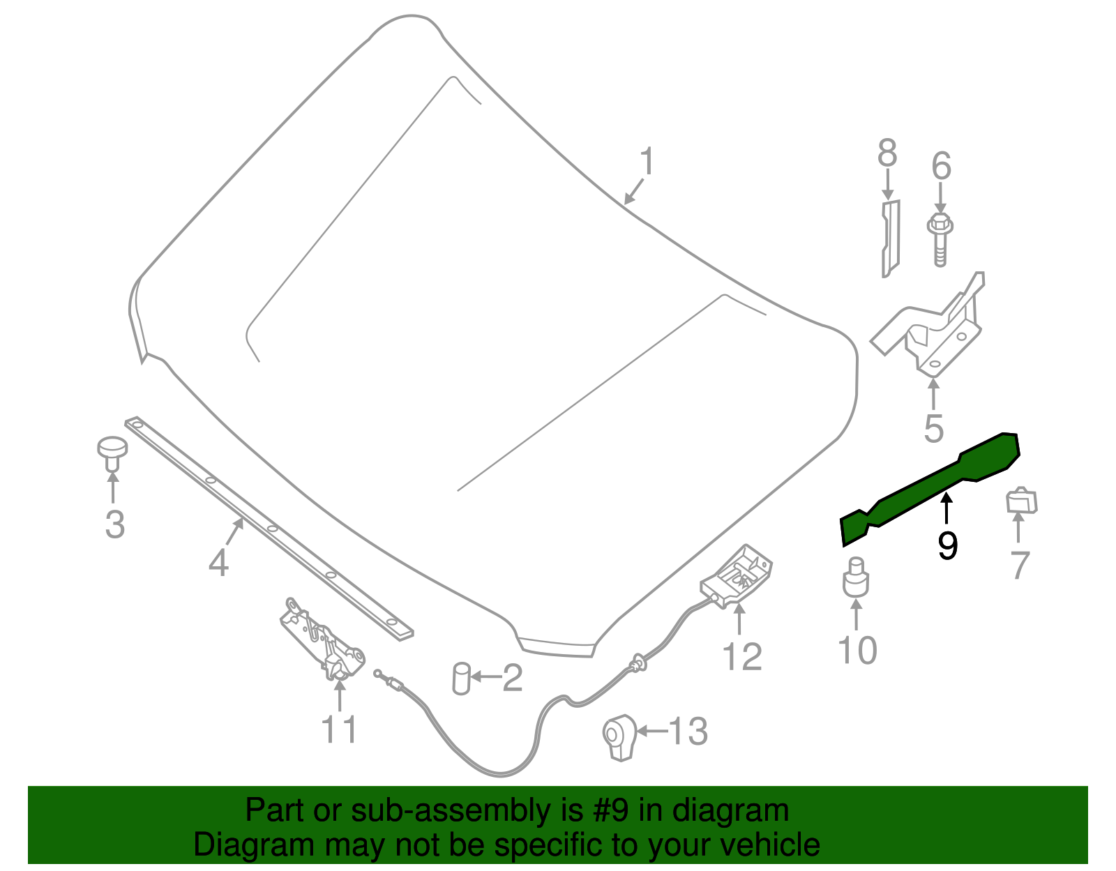 2012-2021 Nissan Value Advantage™ STAY ASSY HOOD E5C70-1PA0JNW | Scott ...