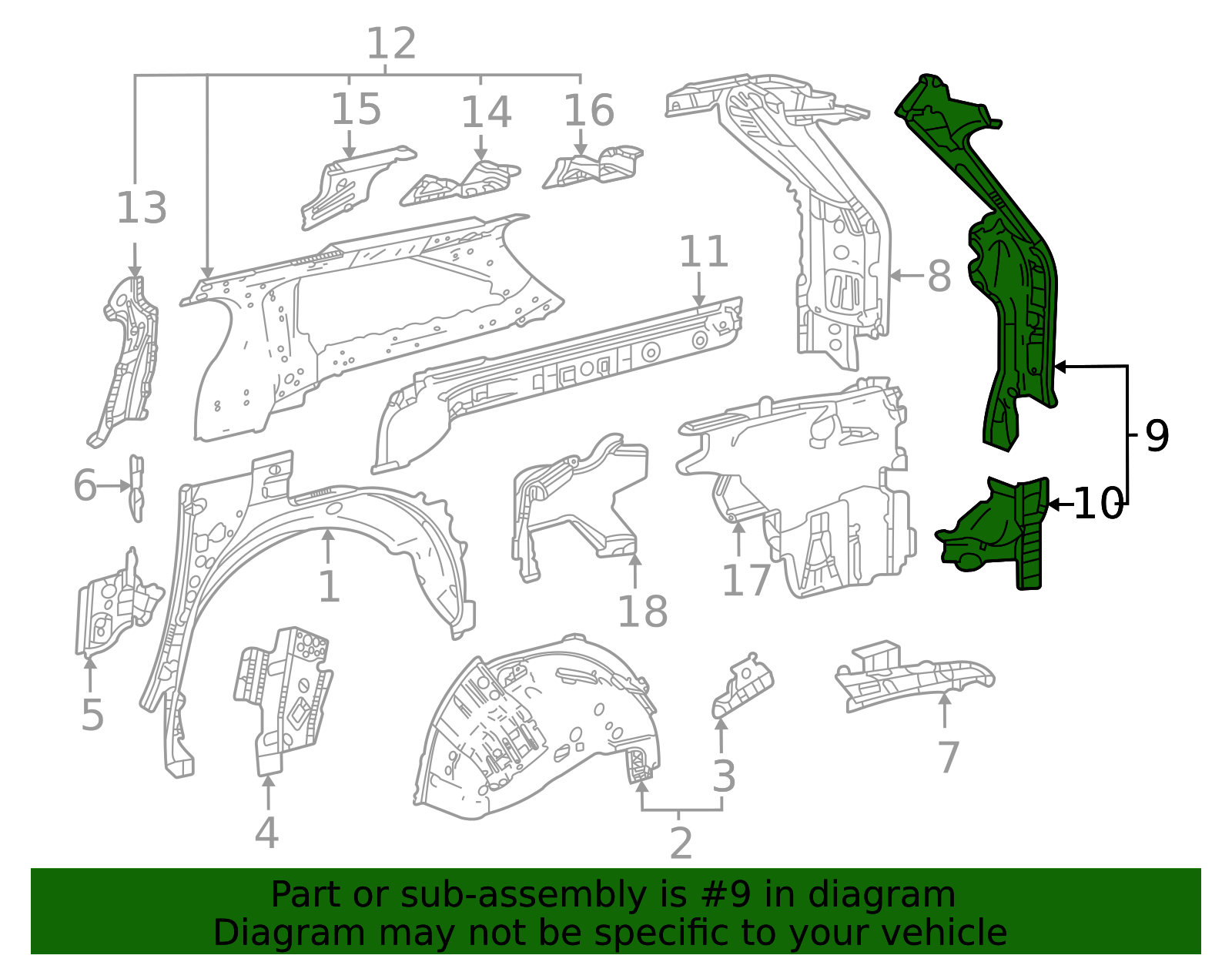 2021-2025 Toyota Sienna Quarter Panel Gutter 61063-08020 | Toyota Parts ...