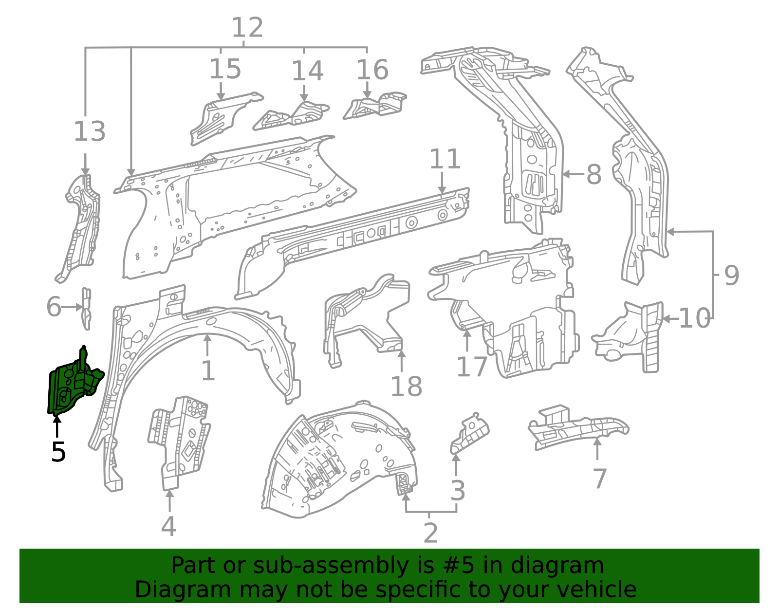 2021-2025 Toyota Sienna Body C-Pillar Reinforcement 61504-08030 ...