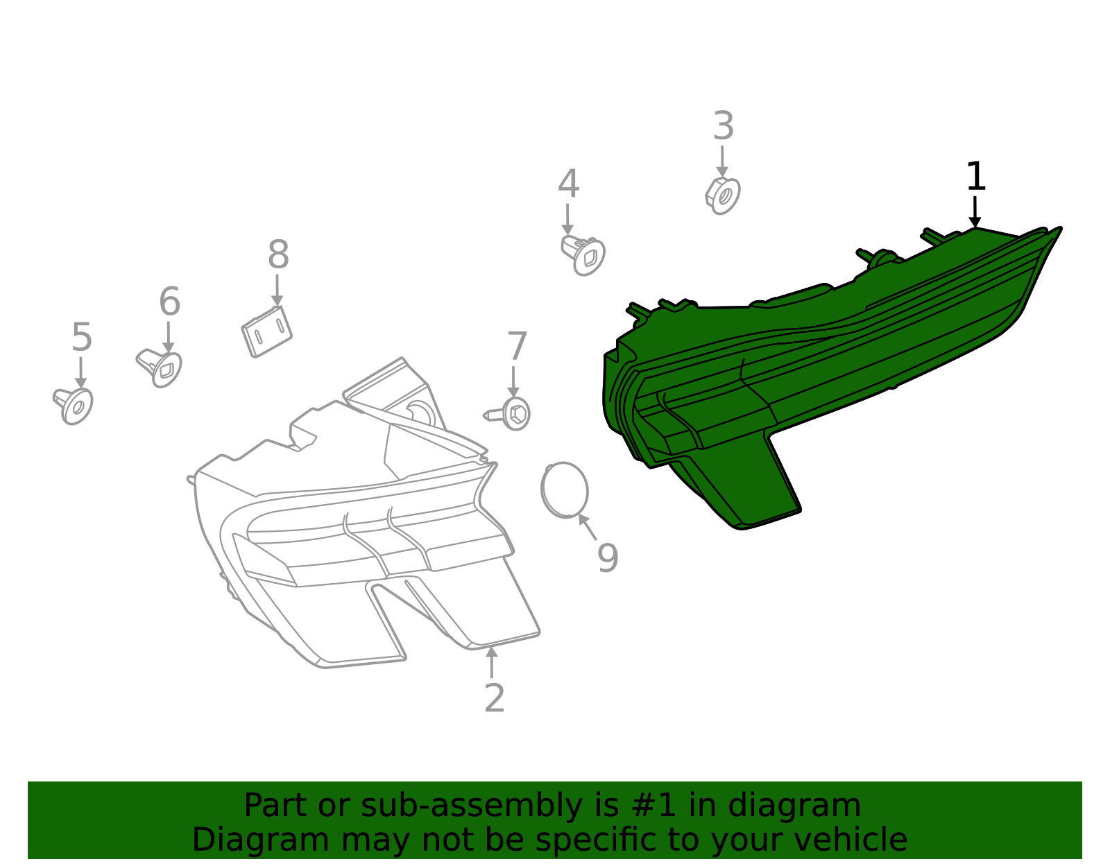 2021-2023 Ford Mustang Mach-E Tail Lamp LJ8Z-13405-E | Miracle Ford Parts