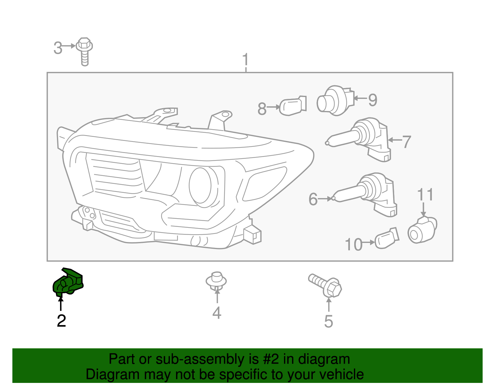53271-0B010 - Headlamp Assembly Mount Bracket 1993-2023 Toyota ...