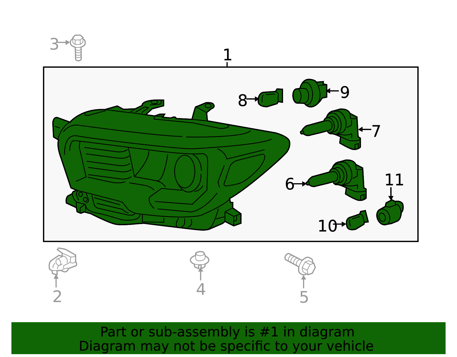 Genuine Official Toyota HEADLAMP Assembly NON LED DRL DRIVERS SIDE part ...