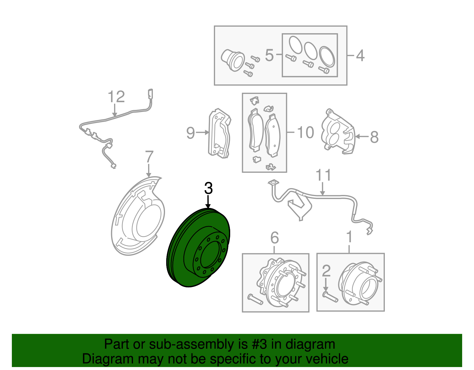 Genuine OEM Ford Part - Disc Brake Rotor GU2Z-1V125-E | Genuine OEM ...