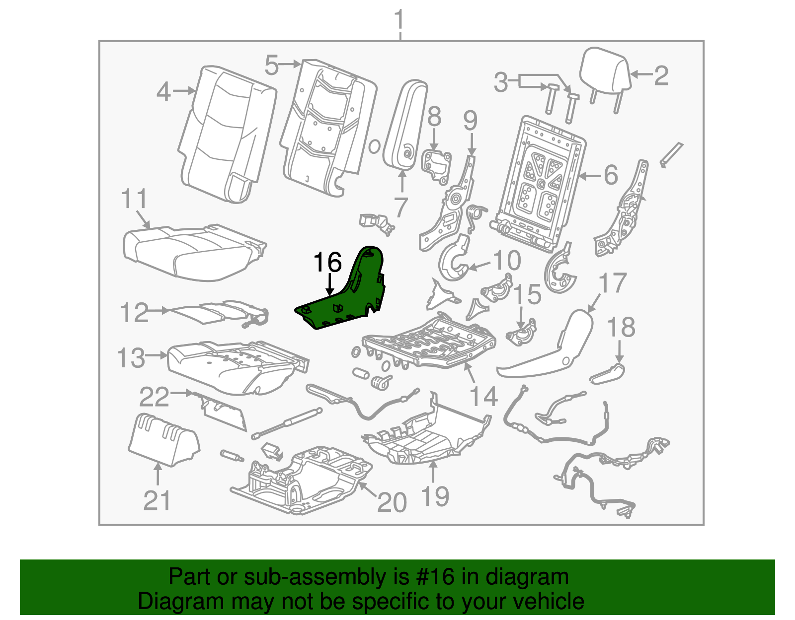 2015-2020 GM Dark Ash Gray Rear Seat Hinge Finish Cover 23292960 ...
