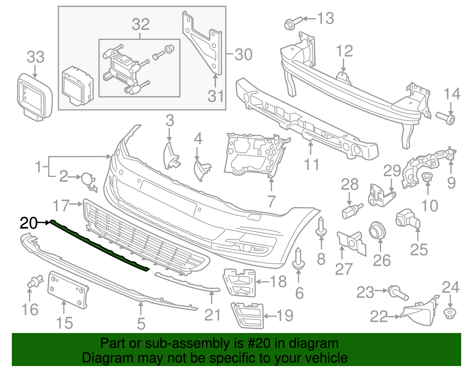 2015-2017 Volkswagen Golf R Center Molding 5G0-853-765-3Q7 | OEM Parts ...