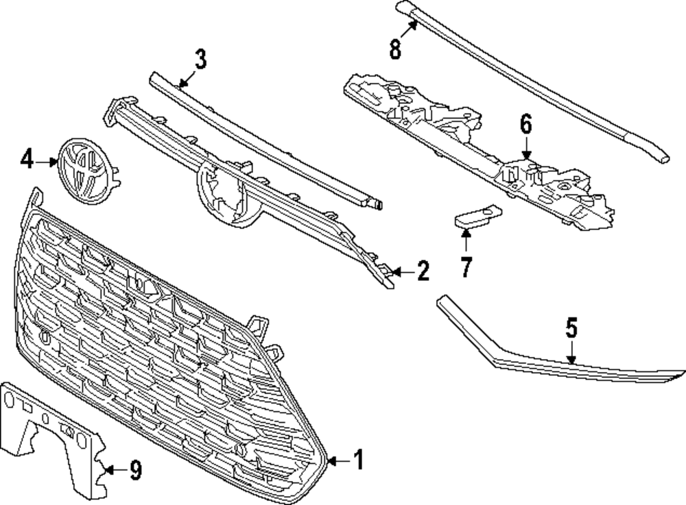 2024-2025 Toyota Grand Highlander Grille Assembly 53112-0E360 | MotorMotor