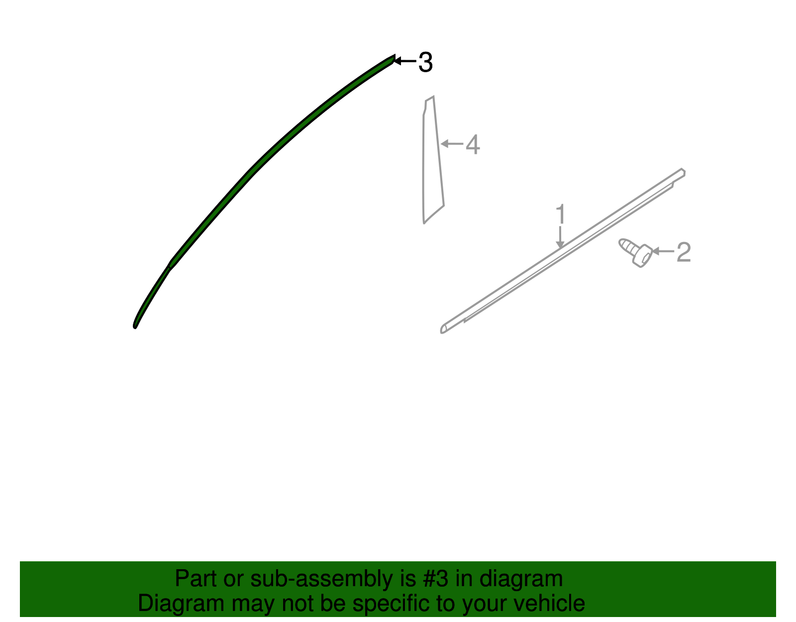 82860-2T000 - Kia Frame Molding 2011-2016 Kia Optima | Performance Auto ...