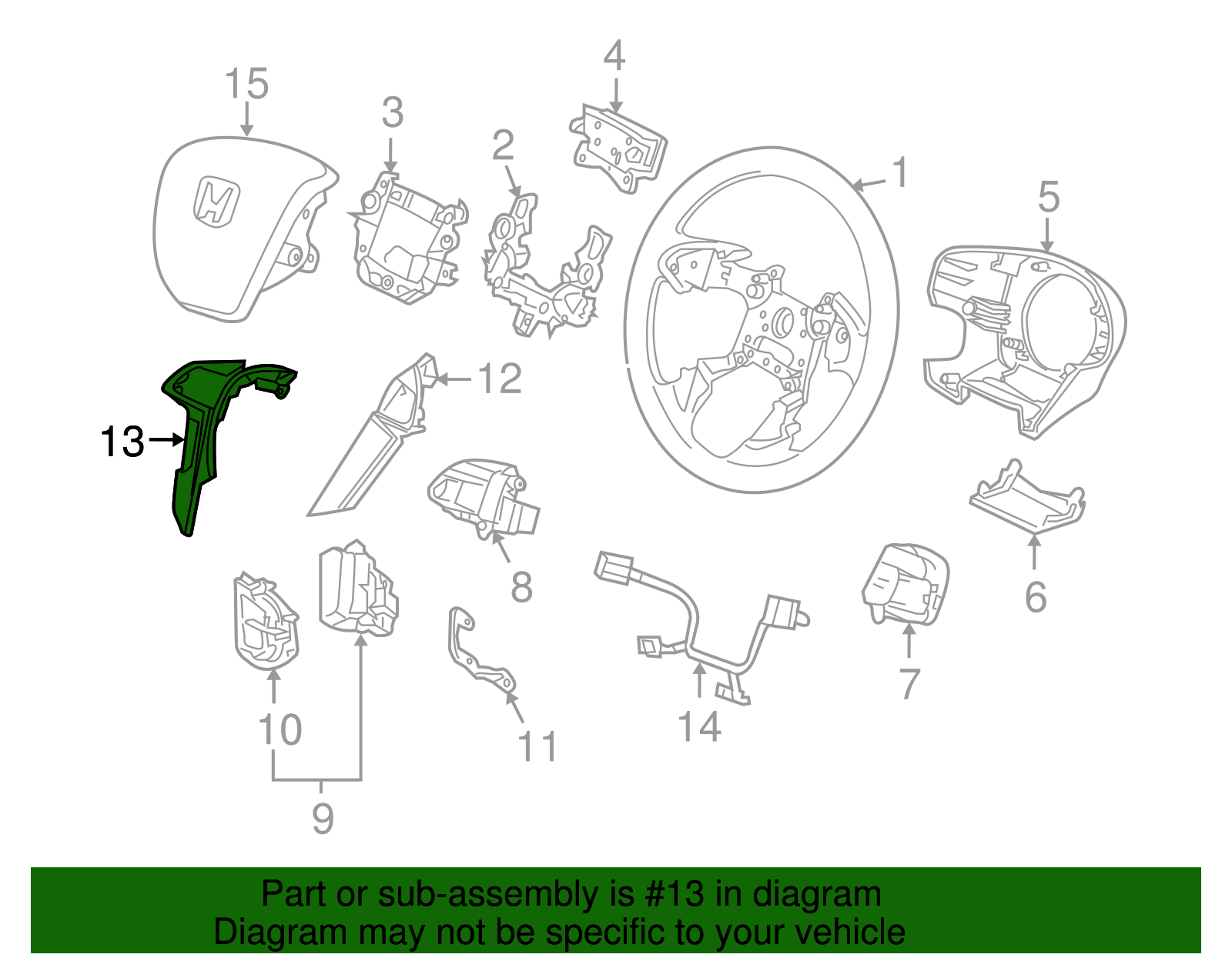 78515-TA0-A41ZA - High-Quality Steering Wheel Trim for 2008-2012 Honda ...