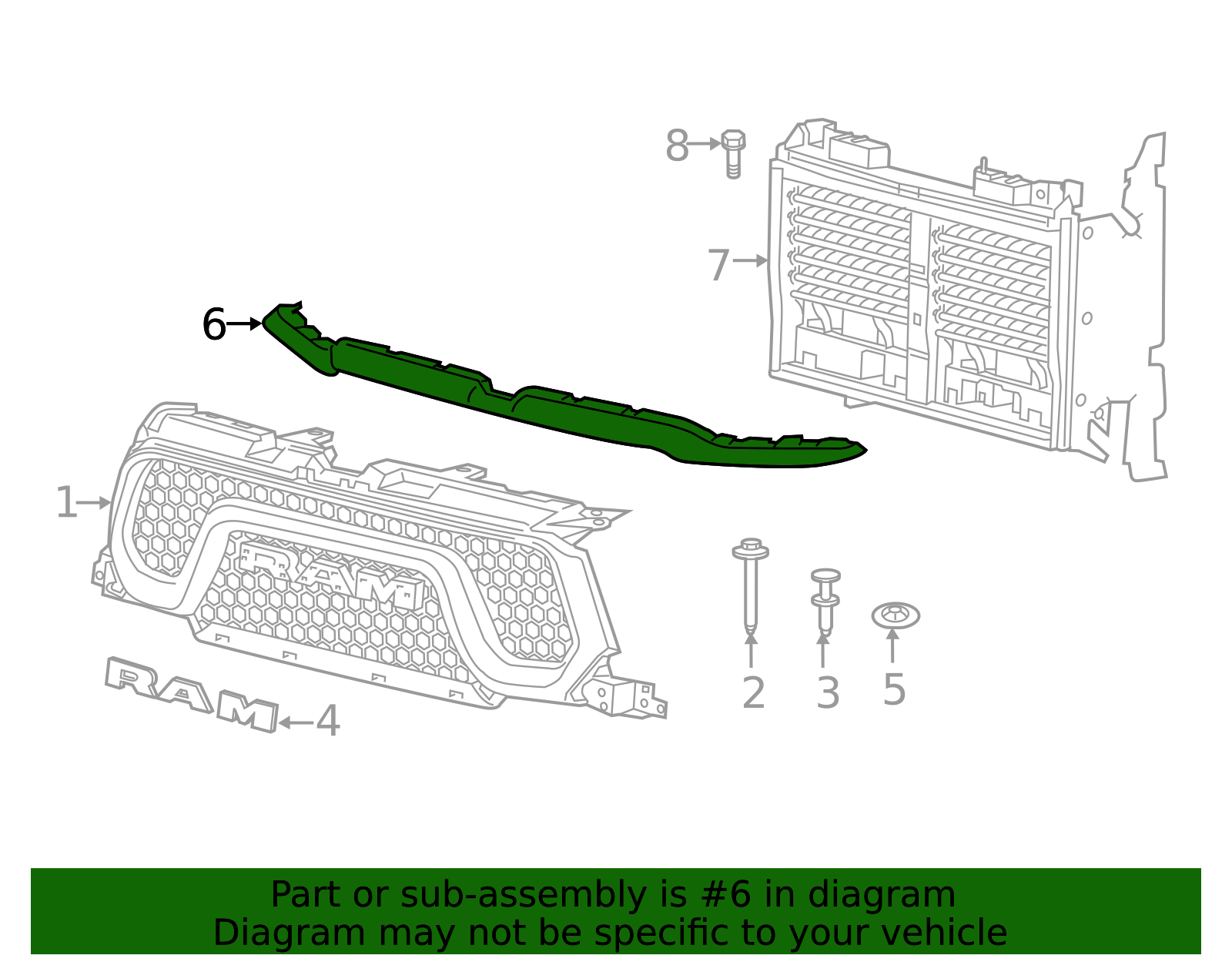 2019-2024 Ram 1500 Applique 68293107AI | Mopar Parts Canada