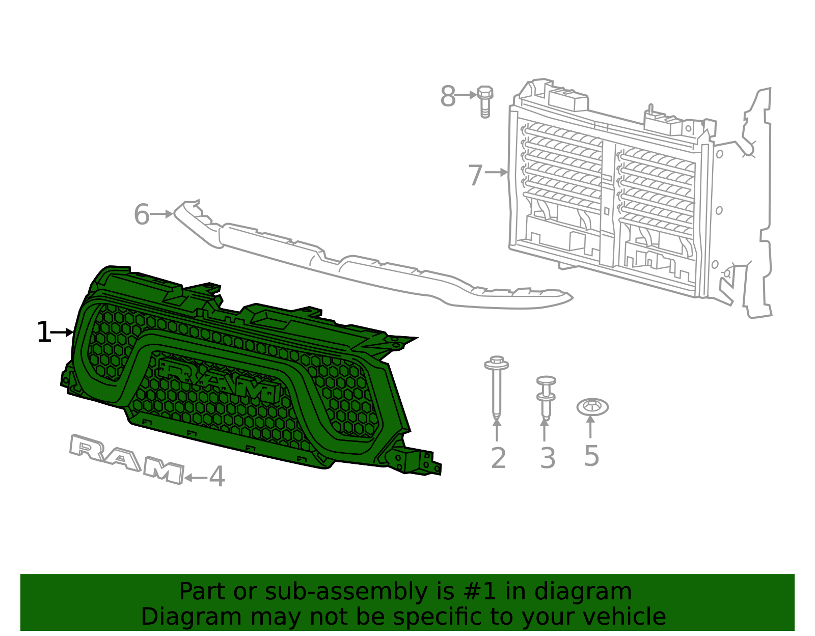 Grille 68543860AA | Mopar Parts Canada