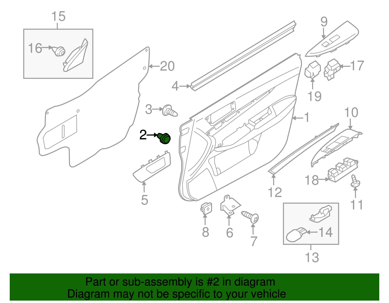 2013-2014 Subaru Door Trim Panel Clip 99045AJ01A | Subaru Parts For You