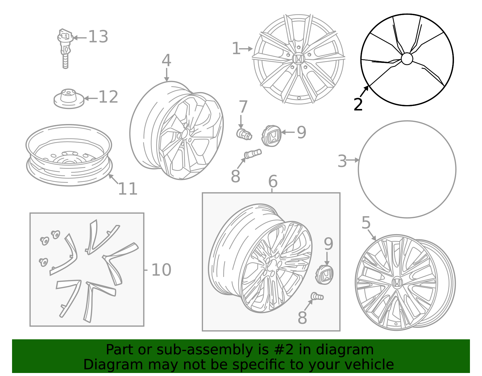 2021-2022 Honda Accord | W Wheel (17X7) (1 2J) | 42800-TVA-AD1 | Honda ...