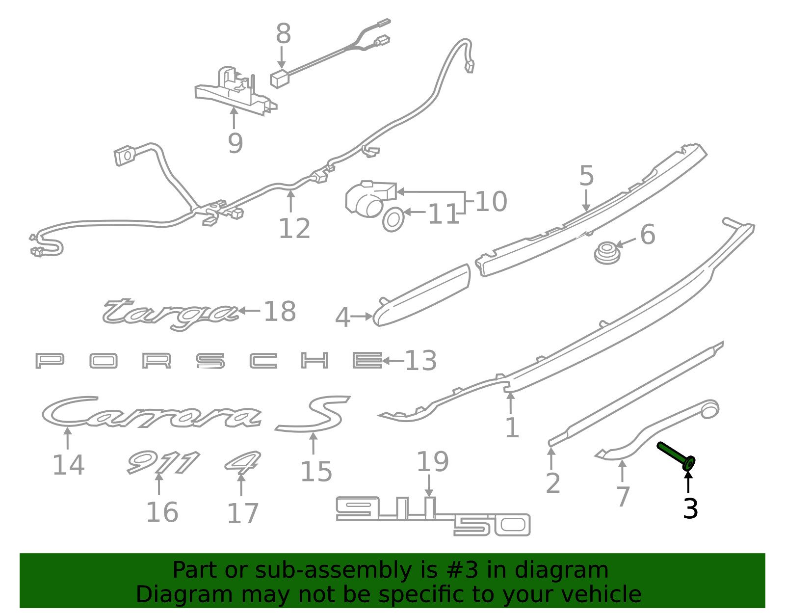2012-2019 Porsche Retaining Strip Rivet 999-190-191-30 | Parts