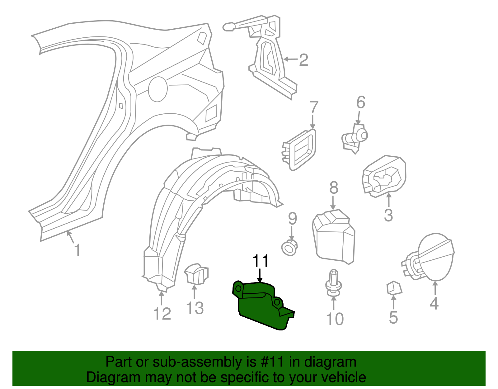 74475-TR0-A00 - 2012-2015 Honda Civic - Strake R Rear | Honda Car Parts ...
