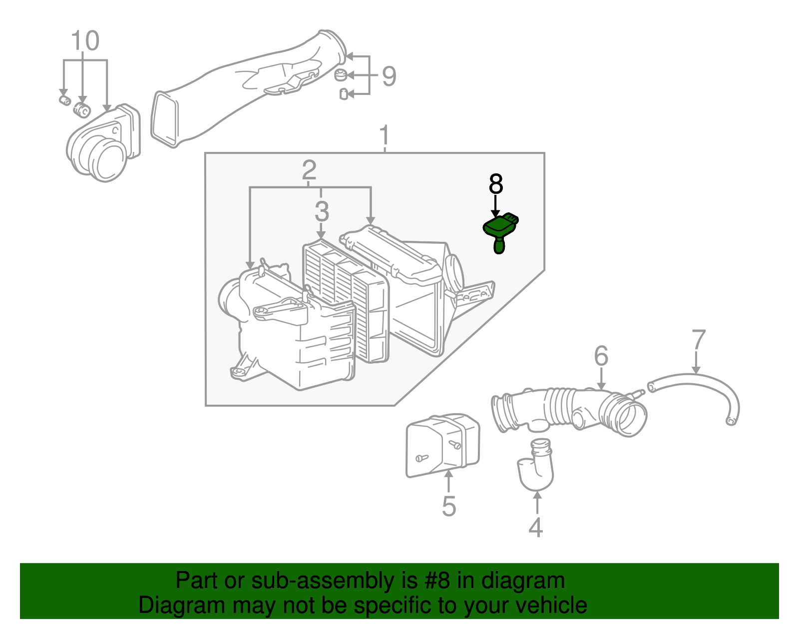 Genuine Toyota Mass Air Flow Sensor part# 22204-21010 for 1999-2008 ...
