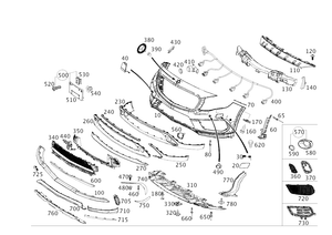 156-885-36-22 - Cover, Bumper Area 2015-2020 Mercedes-Benz GLA250 ...