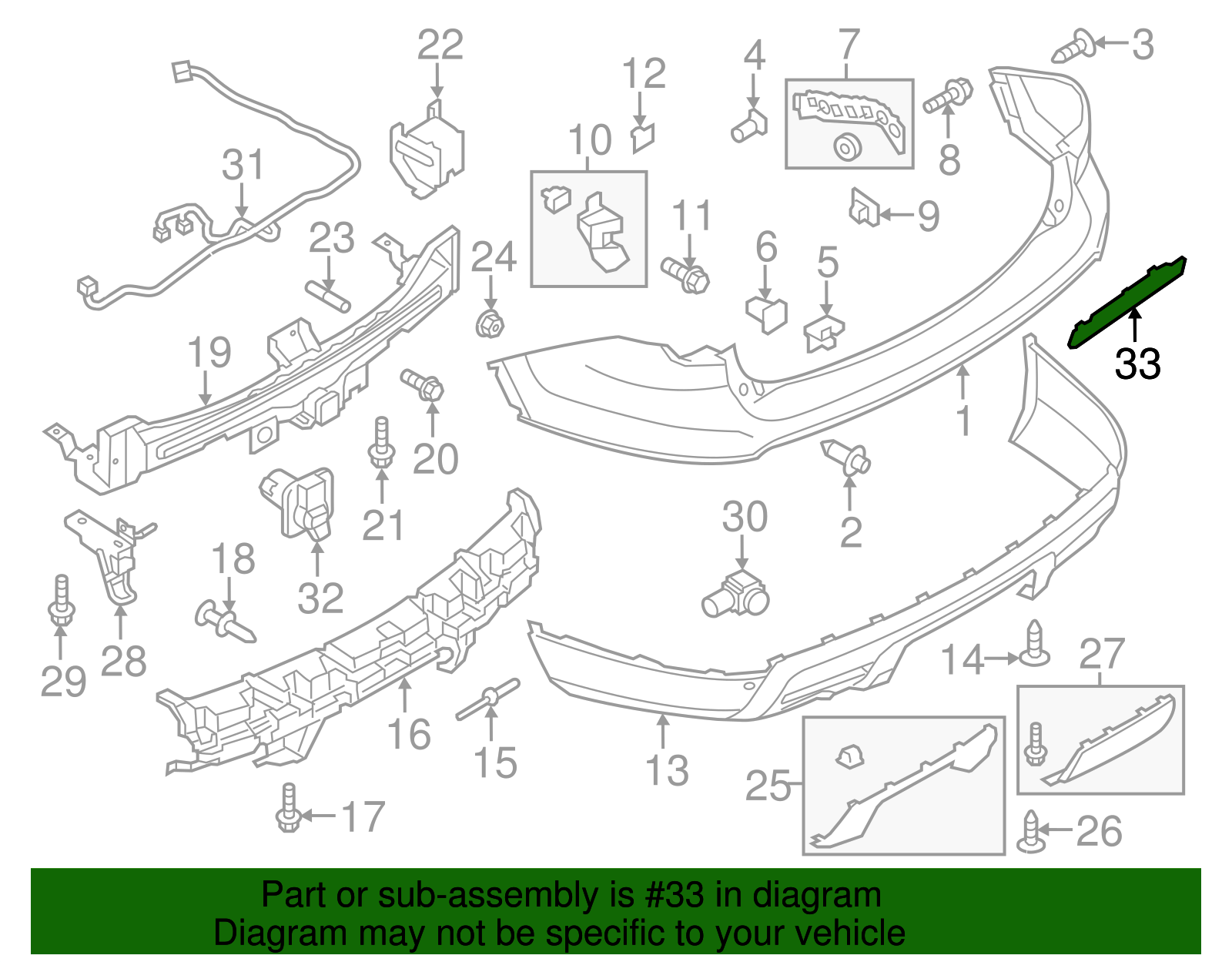 2011-2015 Ford | Reflector | BB5Z-15A449-C | Walls' Ford Parts