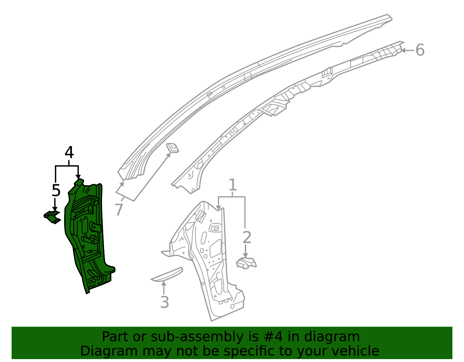 2018-2024 GM Passenger Side Body Hinge Pillar Outer Panel Reinforcement ...