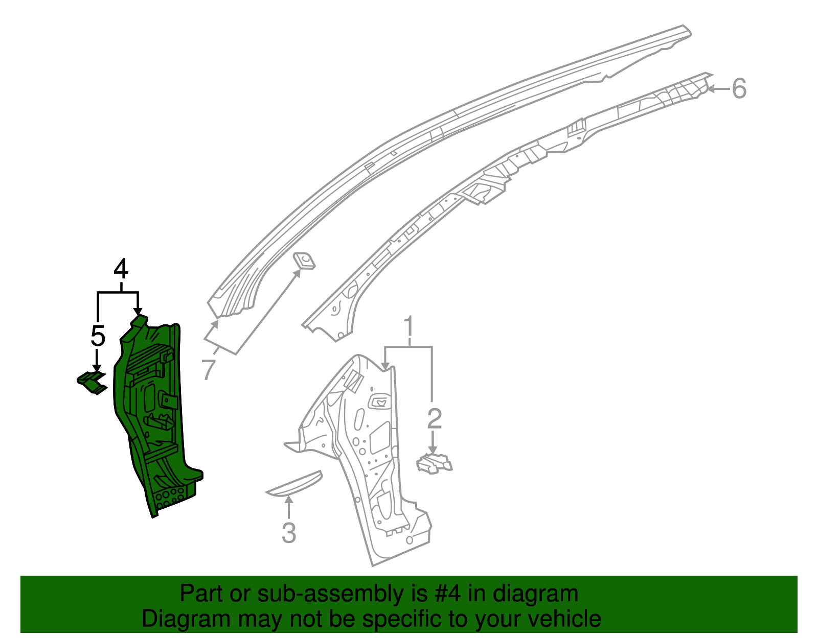 2018-2024 GM Passenger Side Body Hinge Pillar Outer Panel Reinforcement ...