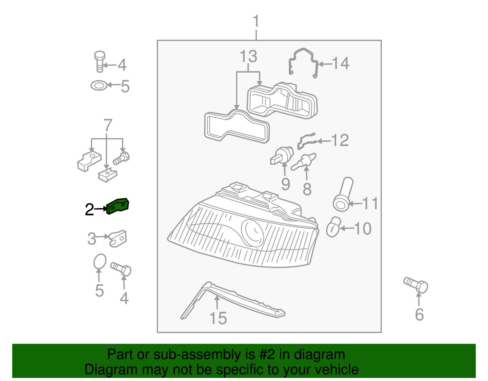 1998-2005 Audi Headlamp Assembly Bracket 8L0-941-454 | Genuine Audi Parts