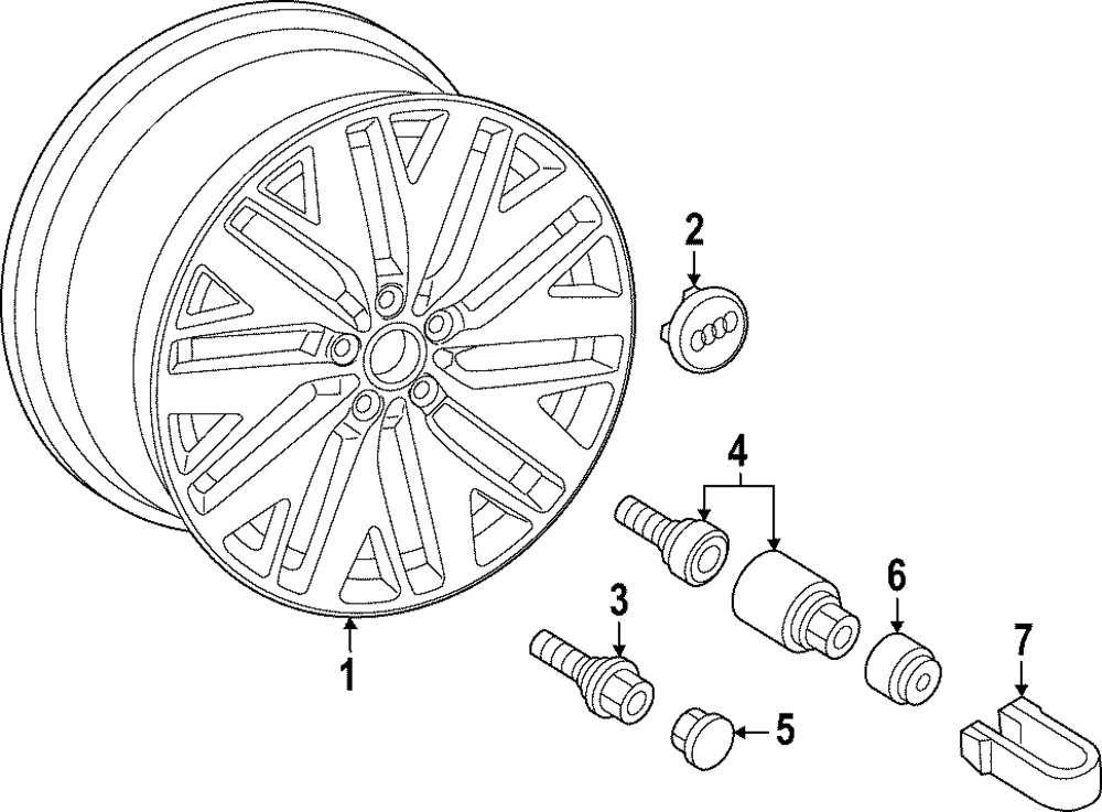 4K0-601-025-DF - Wheel, Alloy 2021-2023 Audi RS7 Sportback | Audi OEM ...