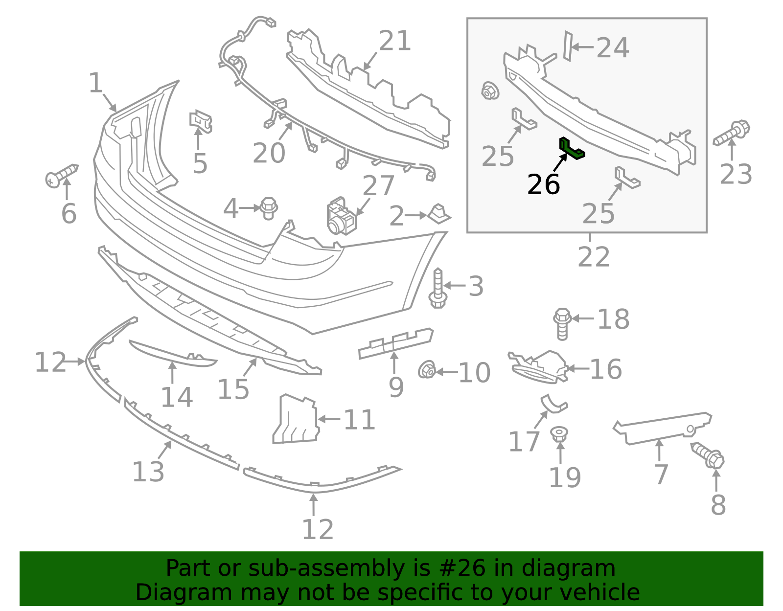 86637-3R600 - Impact Bar Lower Bracket 2014-2016 Kia Cadenza | Kia ...