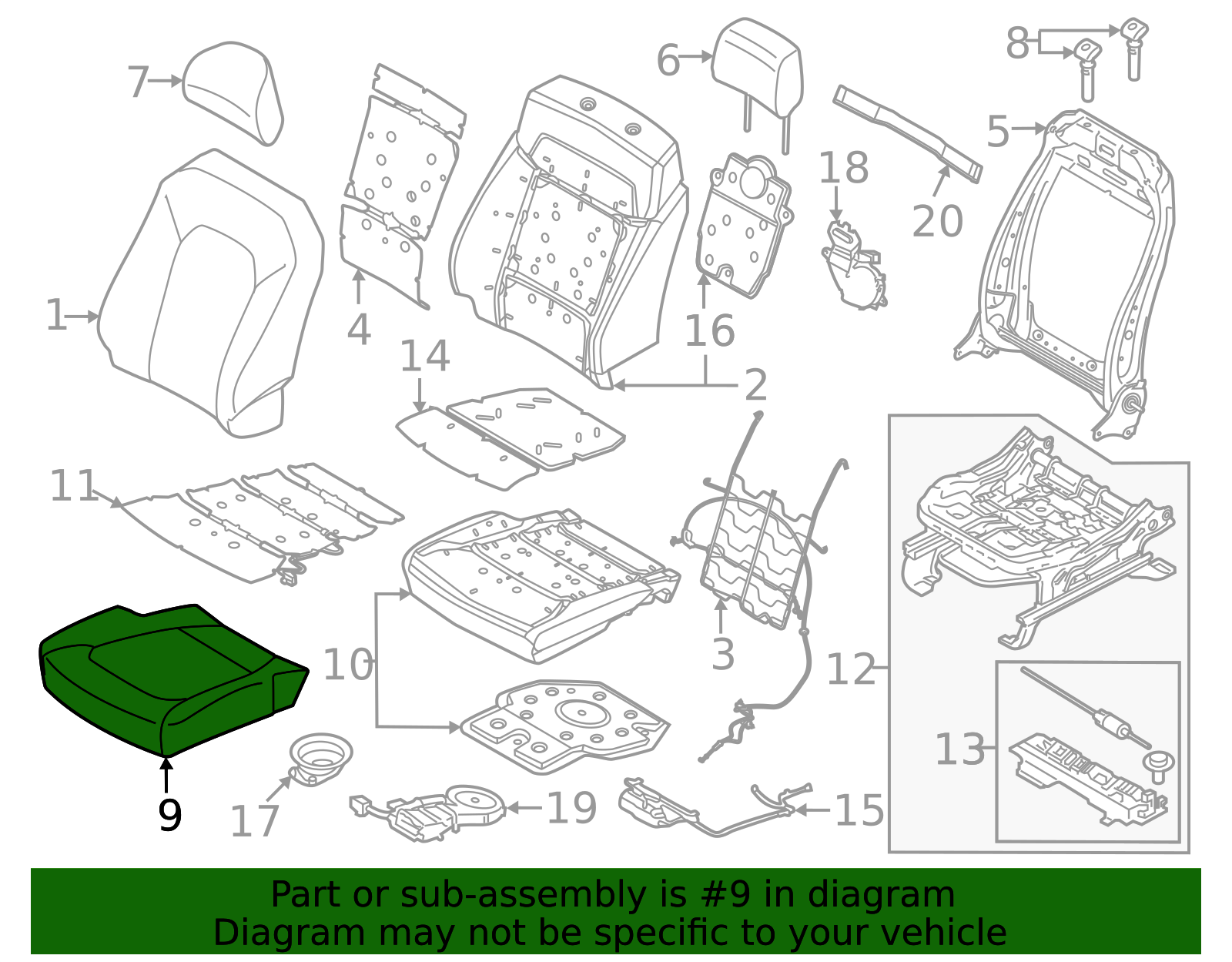PL3Z-1662901-DA - Cover Assembly Seat Cushion 2024-2025 Ford F-150 ...